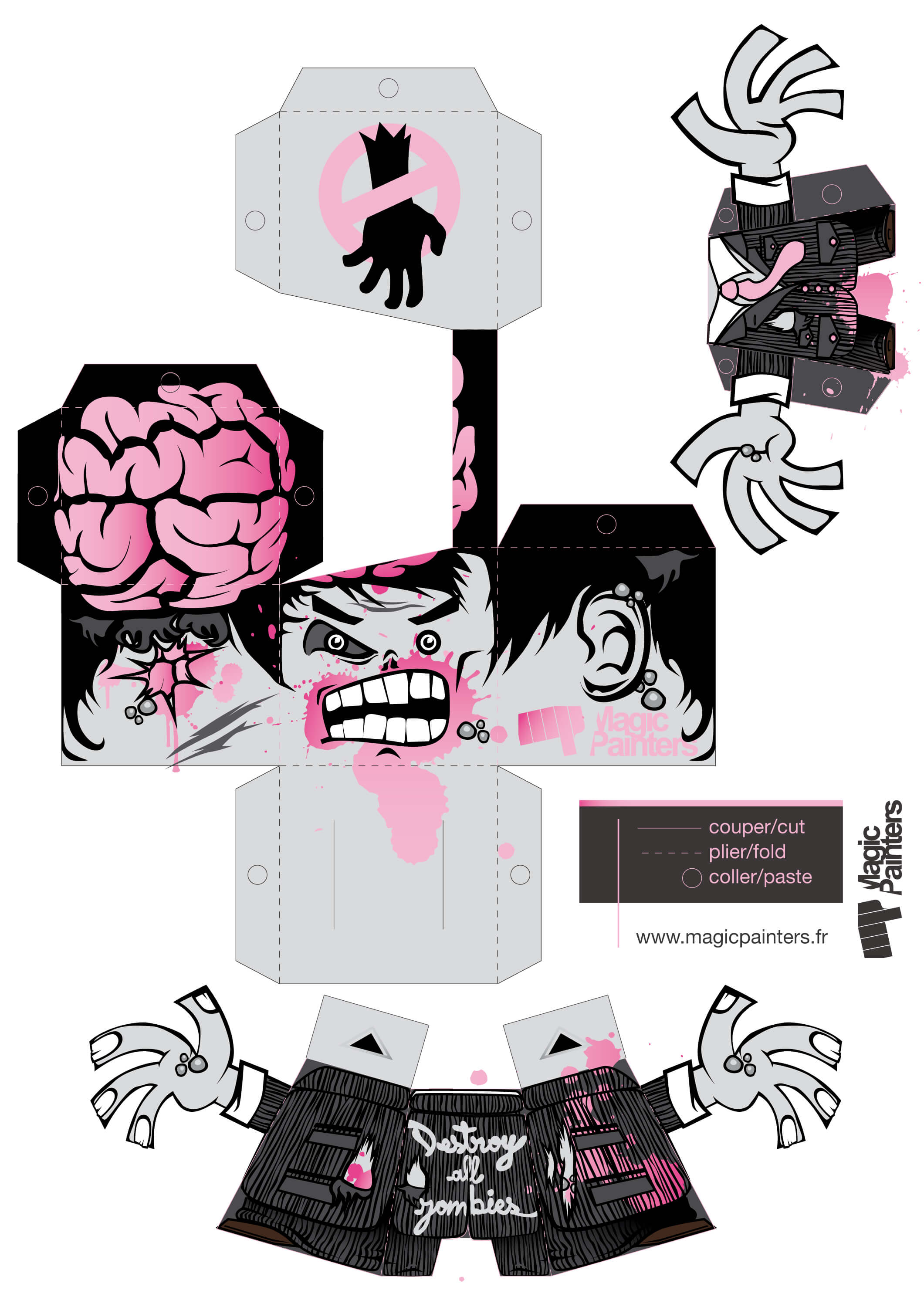 Paper toy DIY zombie